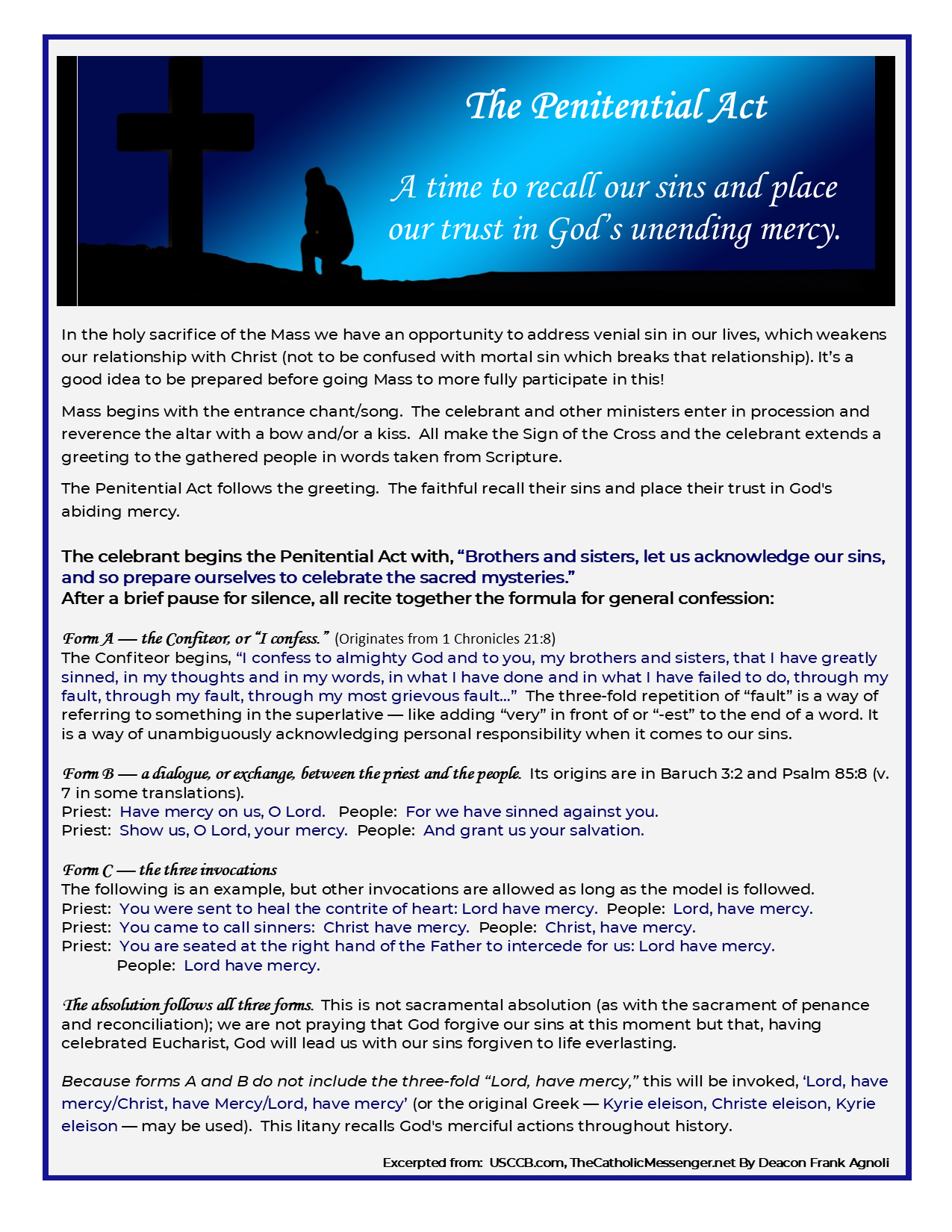 The Penitential Act – St. John Neumann Parish – Bryn Mawr, PA