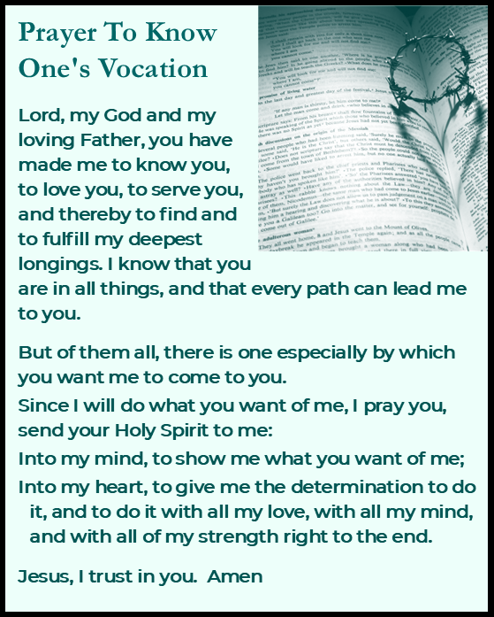 Prayer for Ones Vocation – St. John Neumann Parish – Bryn Mawr, PA