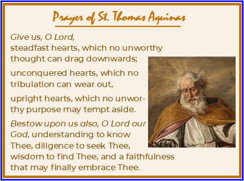 Prayer of St Thomas Aquinas – St. John Neumann Parish – Bryn Mawr, PA
